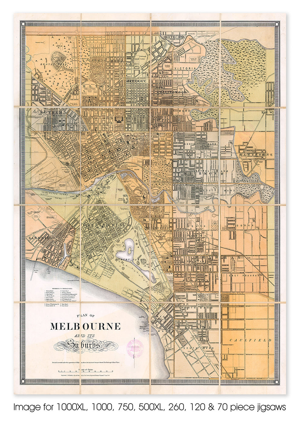 Plan of Melbourne and its Suburbs - 1879 – Now & Then Jigsaws